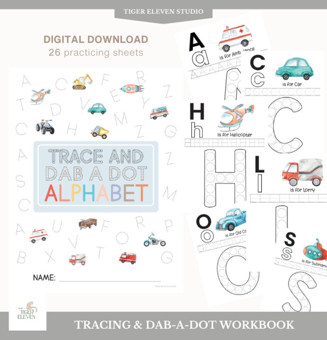 Alphabet Tracing Dab a Dot Sheet-handwriting Sheet-preschool ...