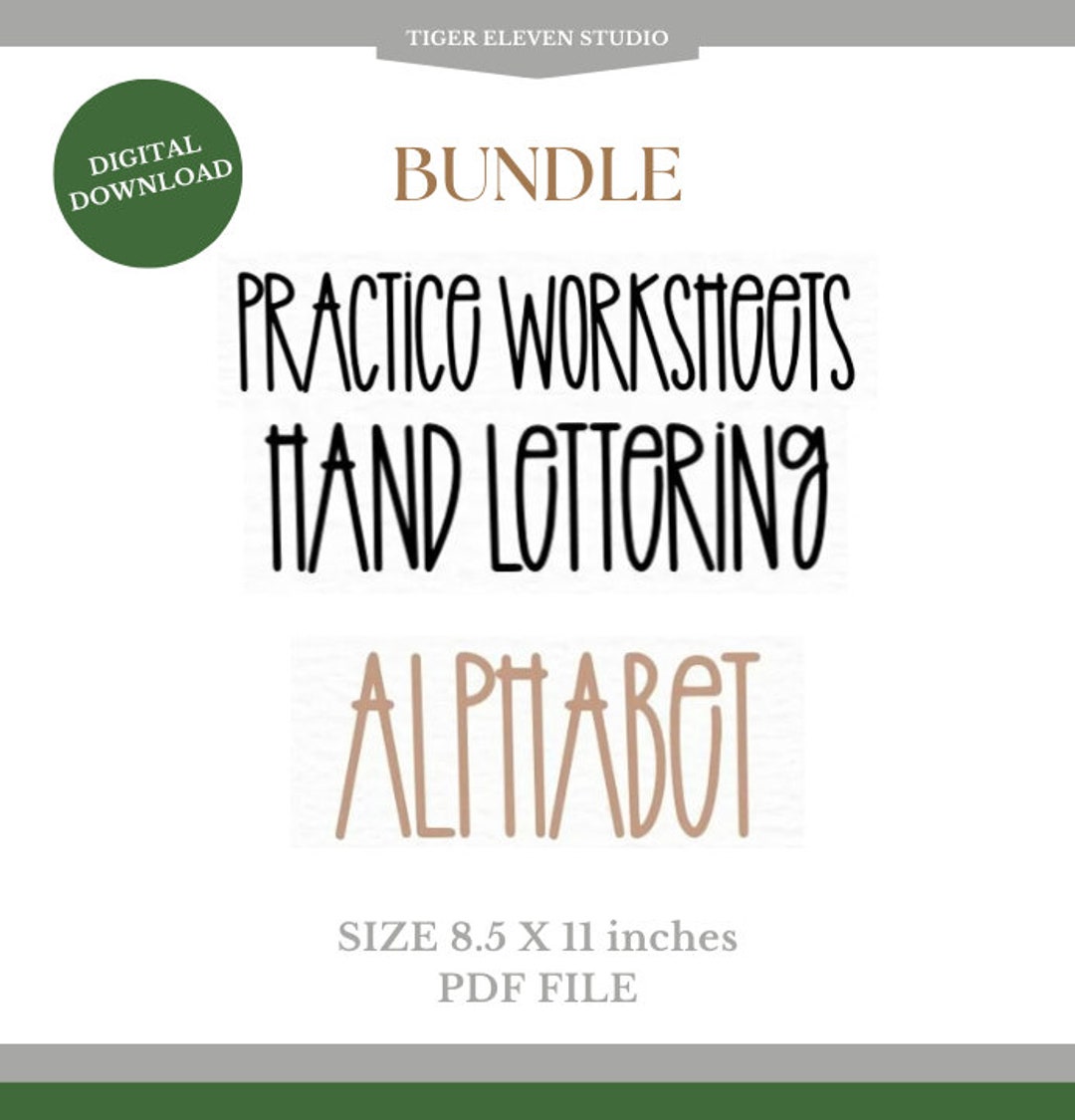 Bundle Digital Download Tall Skinny Hand Lettering Workbook Plus ...