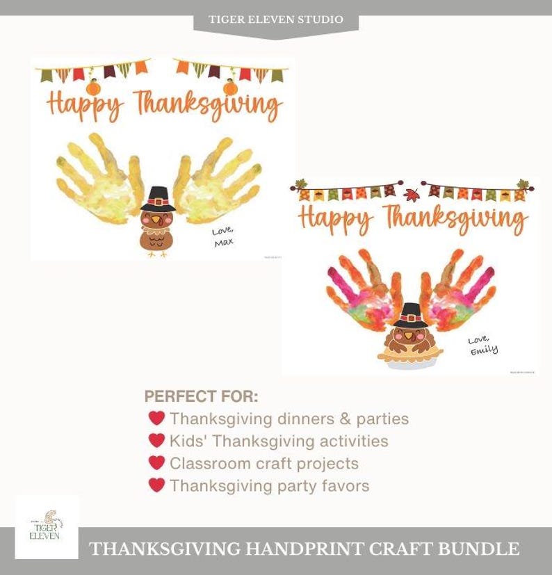 Thanksgiving Handprint Craft Bundle | Thanksgiving Kids Craft ...