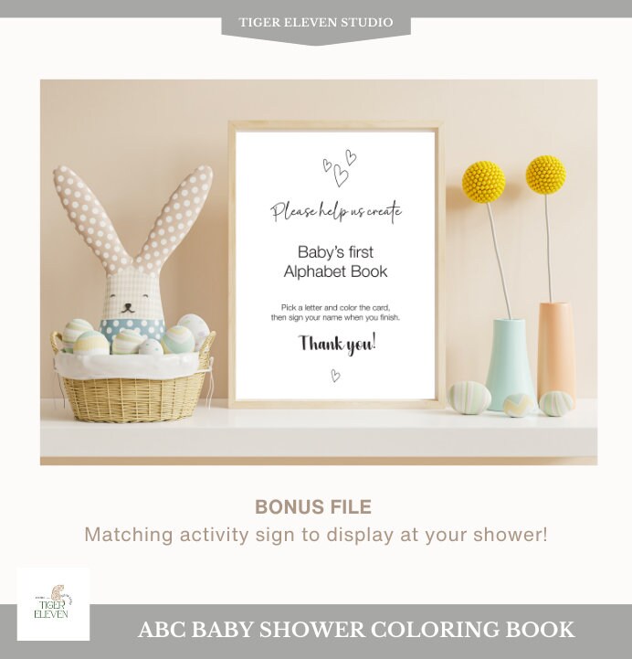 Baby Shower ABC Activity Game Personalized ABC Baby | Editable Baby ...