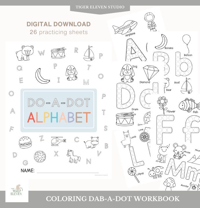Do-a-dot Alphabet Coloring Printable Worksheets, Activity for Kids ...