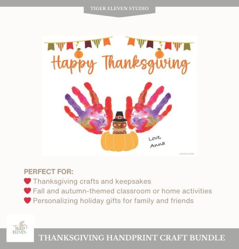 Thanksgiving Handprint Craft Bundle | Thanksgiving Kids Craft ...