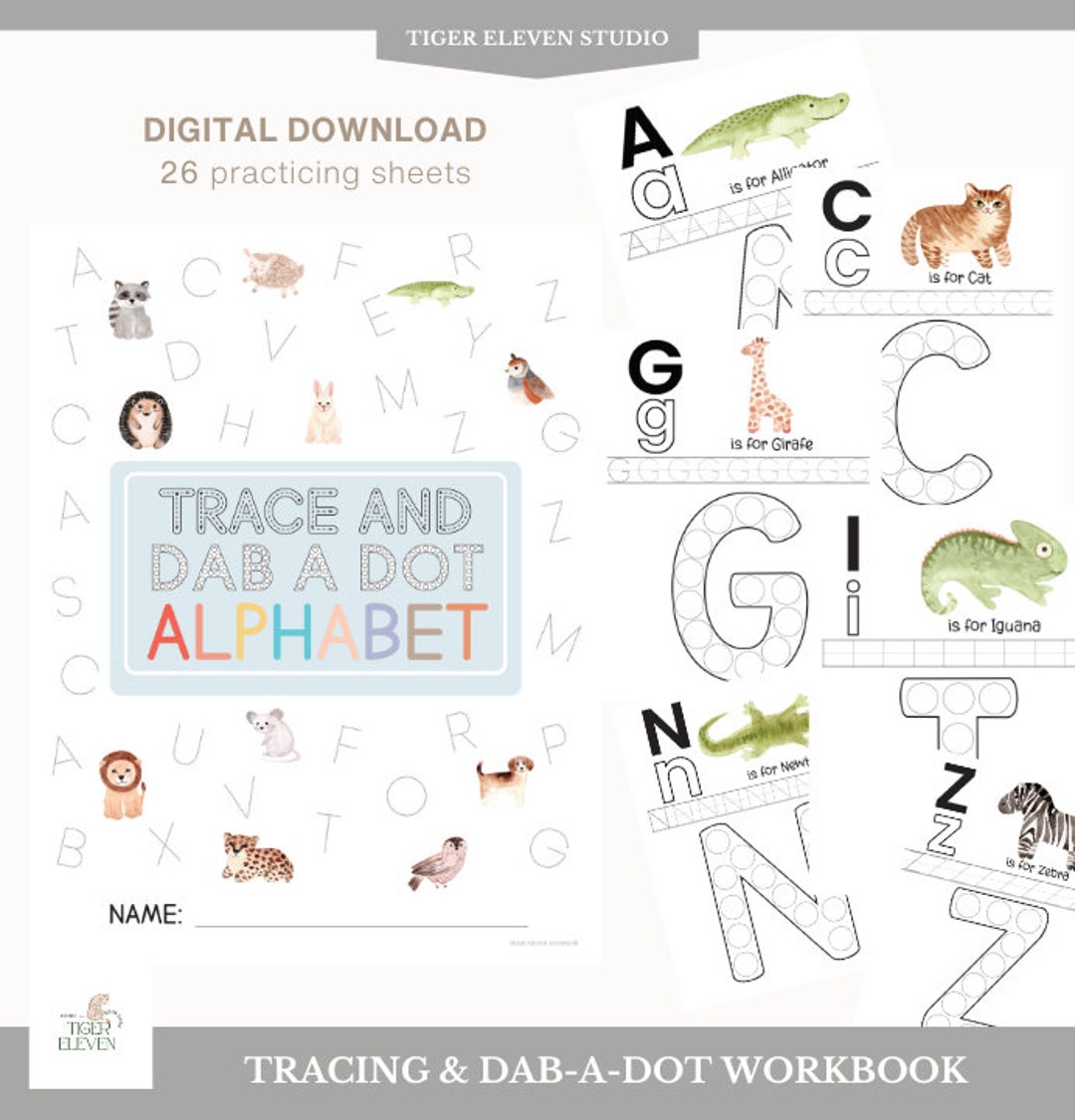 Alphabet Tracing Dab a Dot Sheet-handwriting Sheet-preschool ...