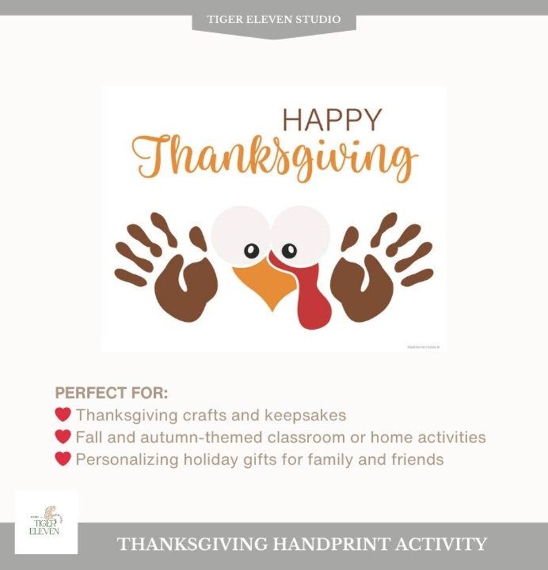 Turkey Handprint Art Printable | Thanksgiving Kids Craft | Preschool ...