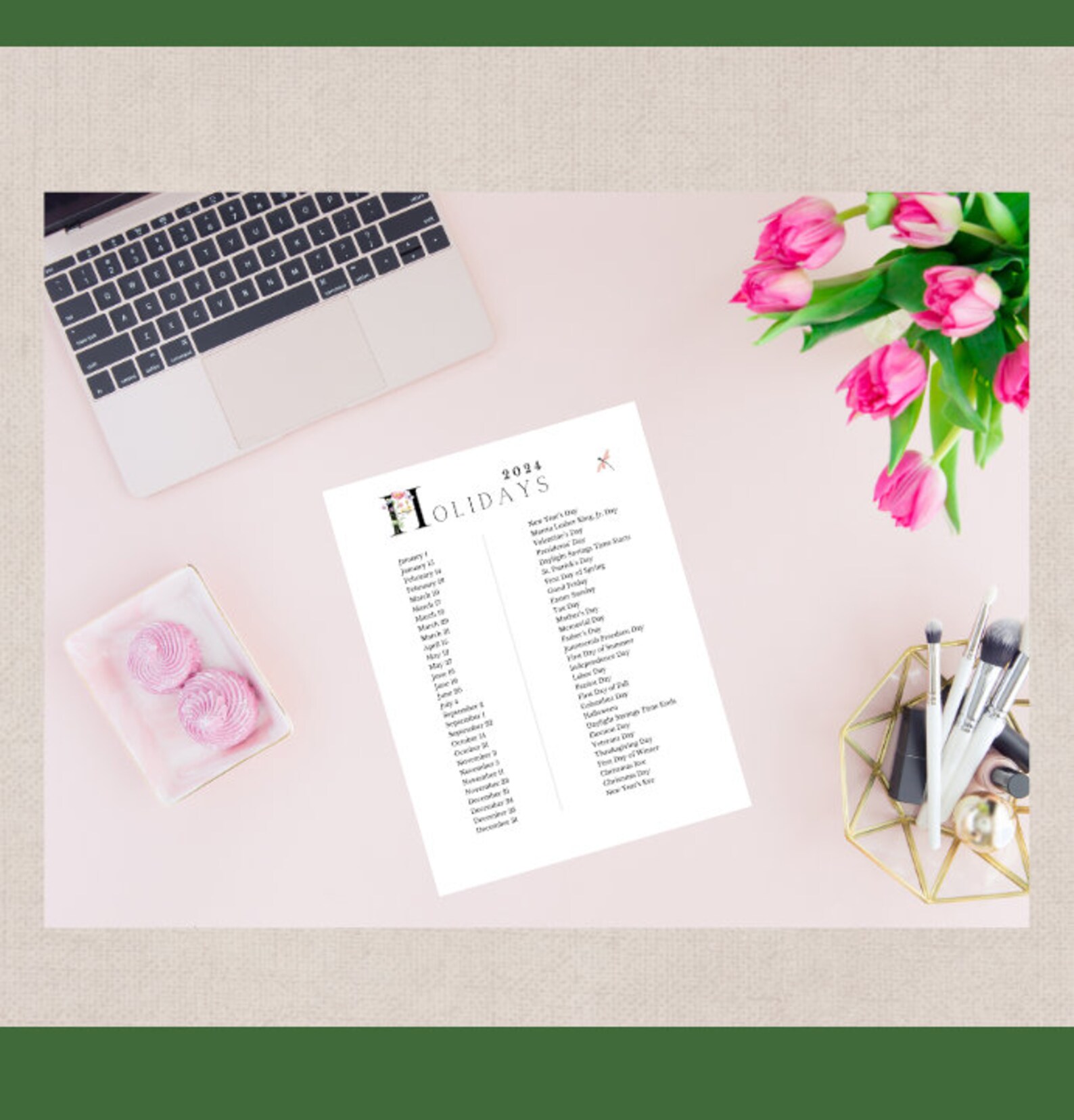 Printable 2024 Important Dates, List of Holidays, US Public Holidays ...