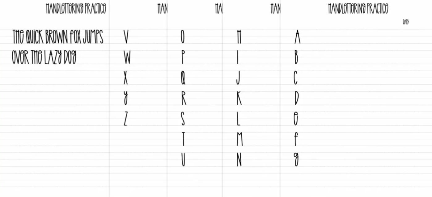 Digital Download Tall Skinny Hand Lettering Workbook - Etsy