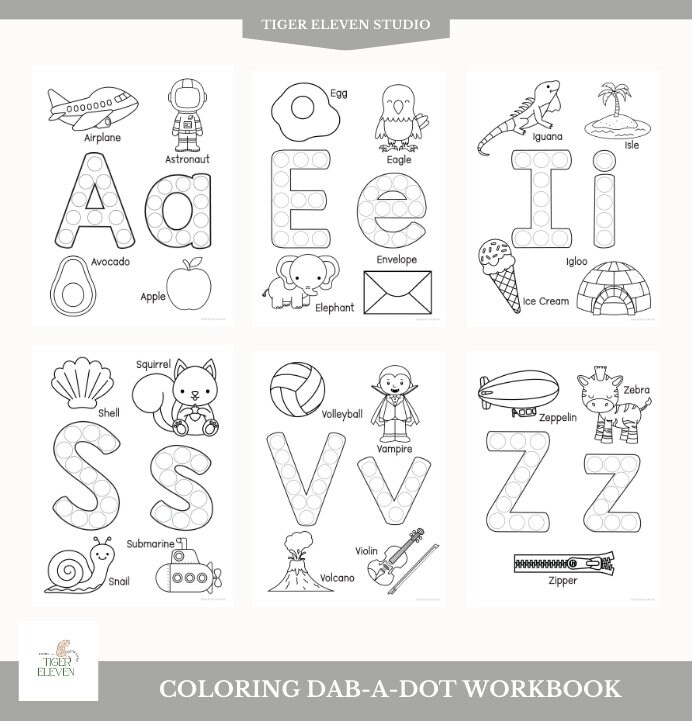 Do-a-dot Alphabet Coloring Printable Worksheets, Activity for Kids ...