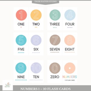 Number Tracing Kids 1-10 Flashcards Printable Counting Learn Math ...