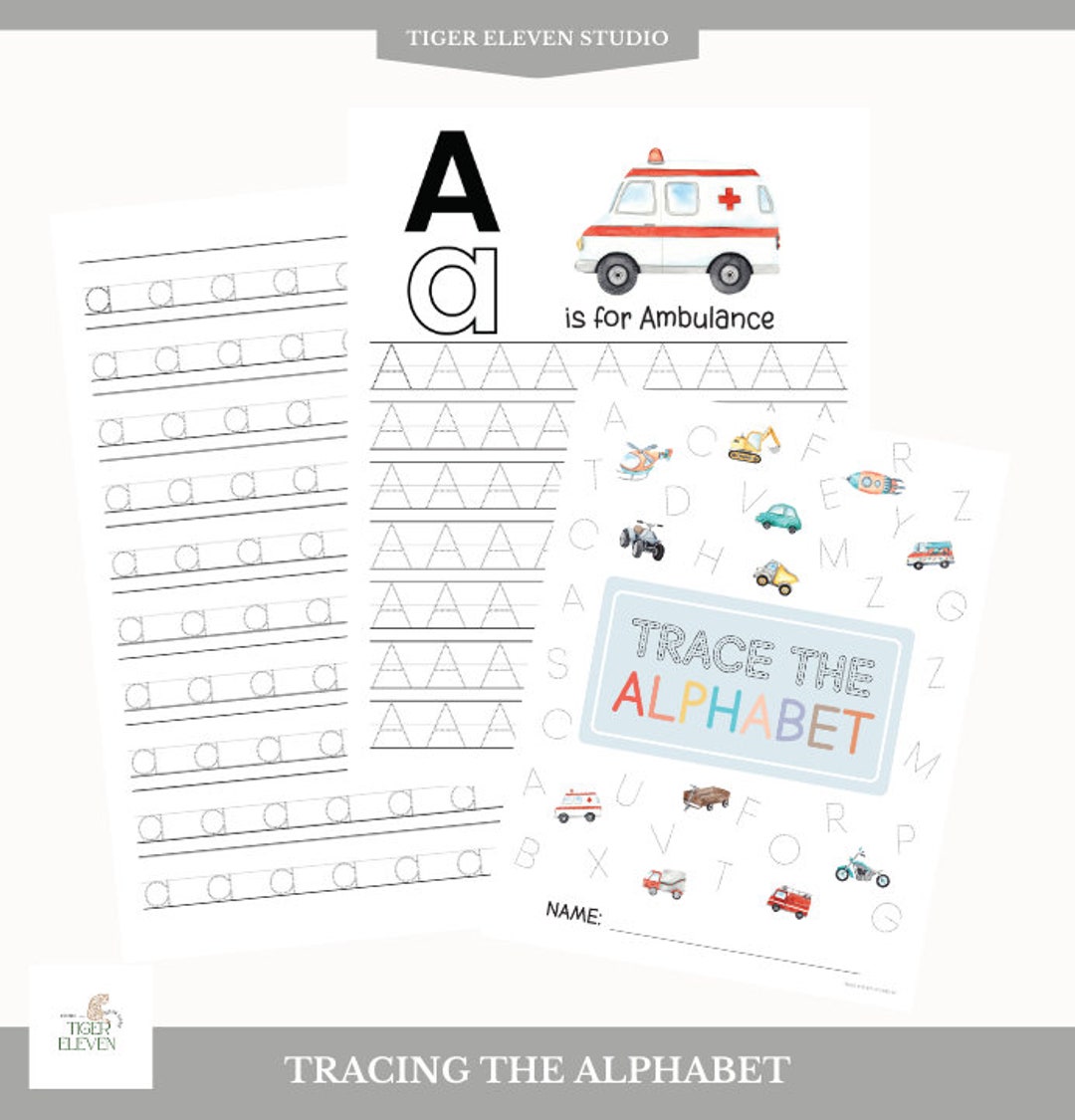Alphabet Tracing Sheet-handwriting Sheet-preschool Kindergarten ABC ...
