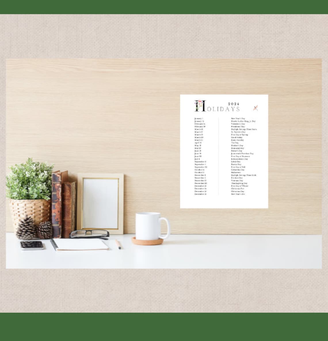 Printable 2024 Important Dates, List of Holidays, US Public Holidays ...