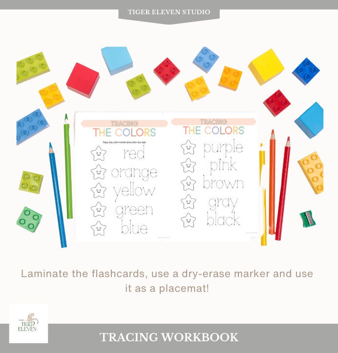 Tracing Workbook Alphabet Lines Numbers Colors Shapes Animals Sheets ...
