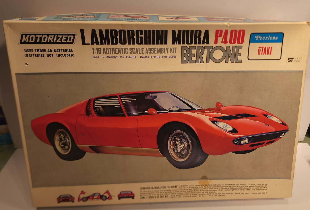 Vintage 1960's Unbuilt LAMBORGHINI MIURA P400 BERTONE- Motorized Model ...