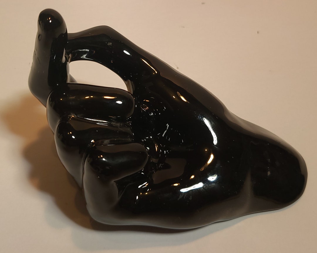 Vintage Pottery Black HAND SCULPTURE Towel Holder/soap Dish Mid Century ...