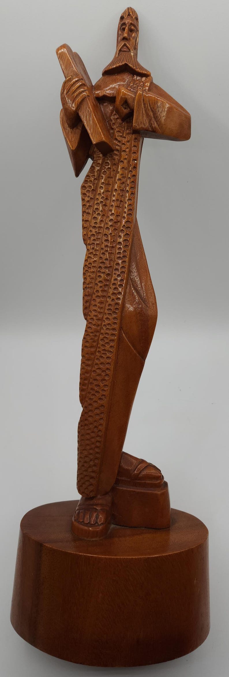 Vintage MCM MOSES SCULPTURE- Carved Teak- Mid Century Modern Art Decor ...