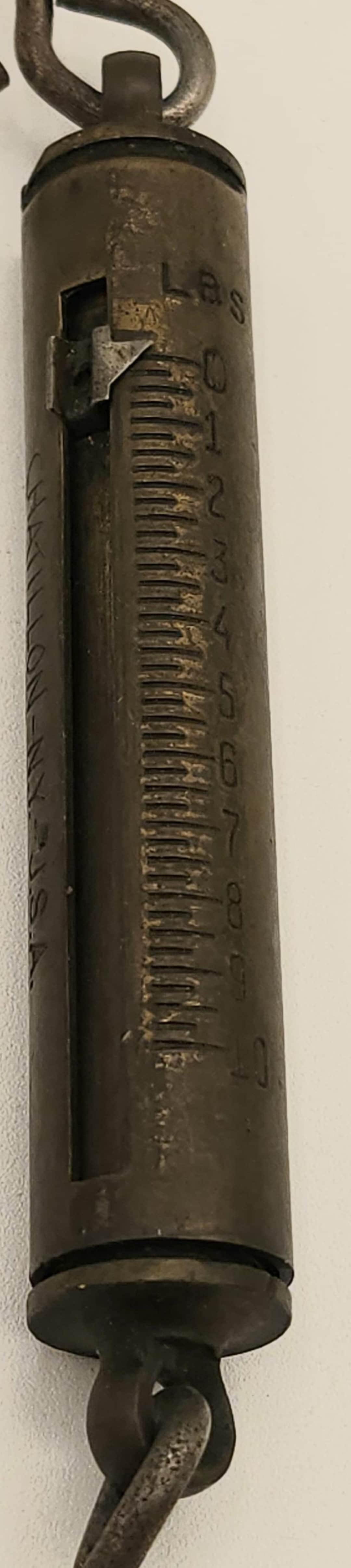 Antique CHATILLON 10# Cylinder SPRING Scale/scales- Iron and Brass- 10 ...