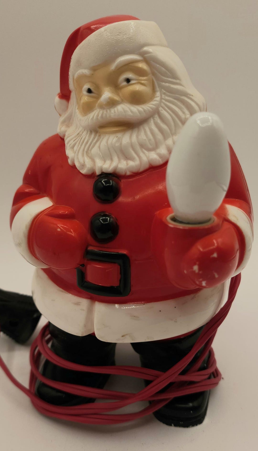Vintage 1950's Light up SANTA CLAUS LAMP- Hard Plastic. Excellent ...