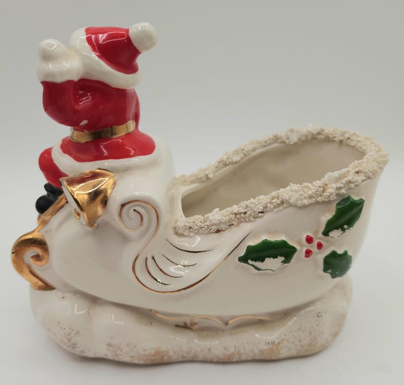 Vintage 1950's Spaghetti SANTA CLAUS in SLEIGH - Excellent Condition - Etsy