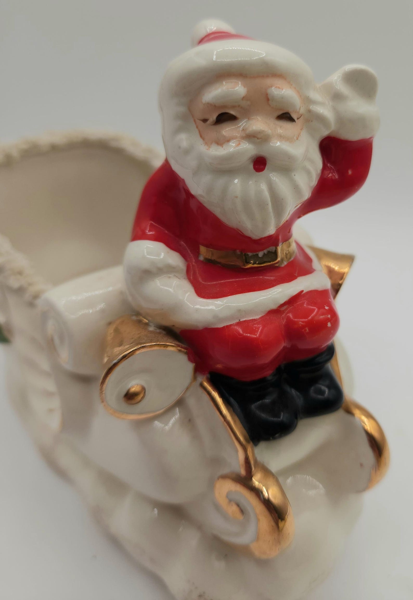 Vintage 1950's Spaghetti SANTA CLAUS in SLEIGH - Excellent Condition - Etsy