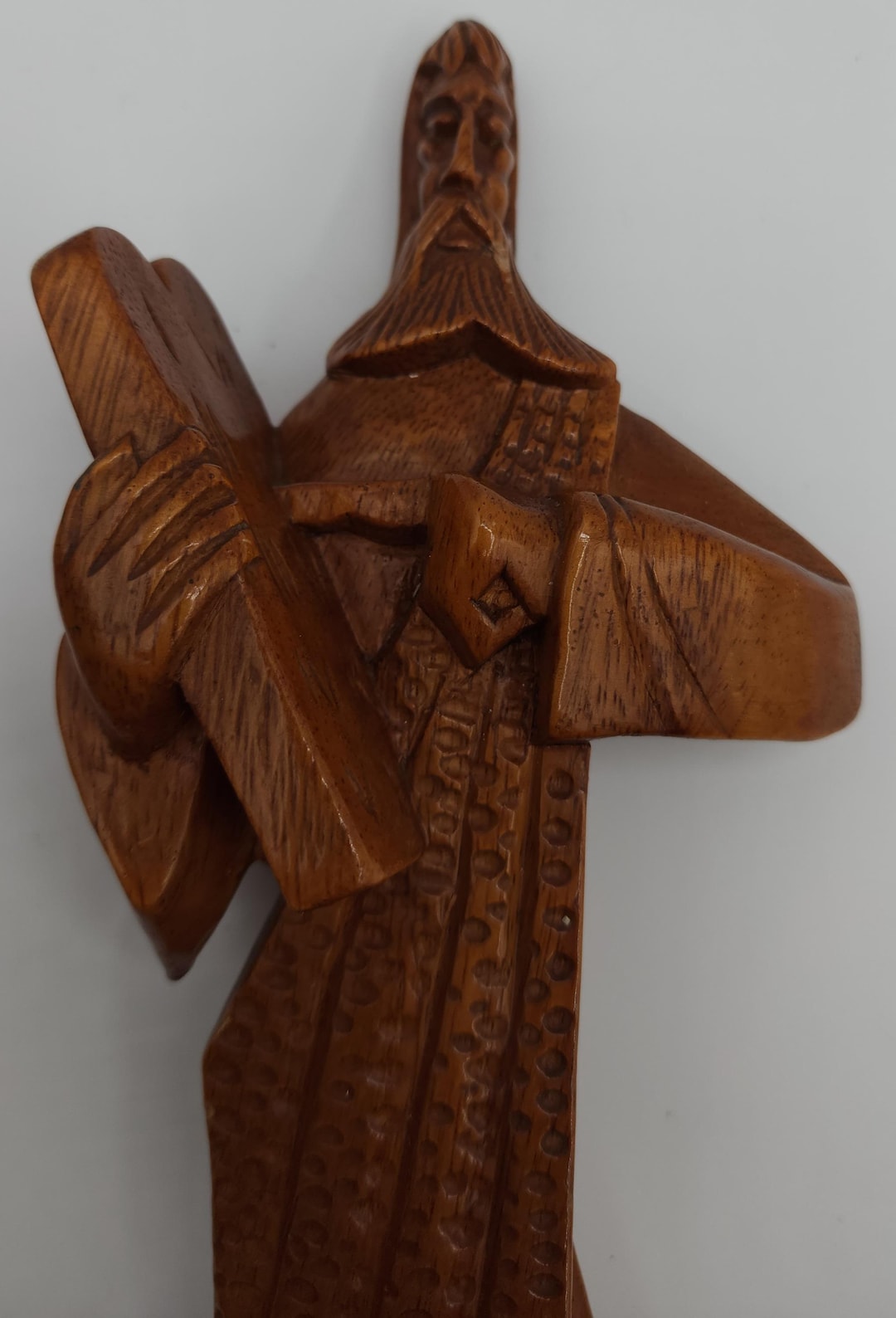 Vintage MCM MOSES SCULPTURE- Carved Teak- Mid Century Modern Art Decor ...