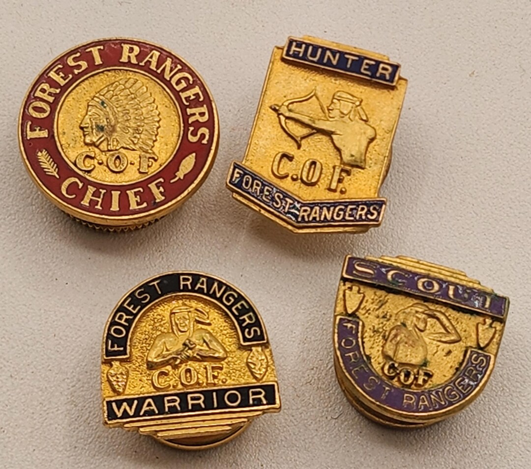 Vintage FOREST RANGER PINS- Chief, Hunter, Warrior, Scout - Etsy