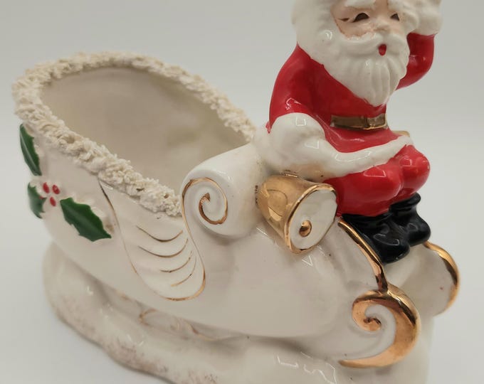 Vintage 1950's Spaghetti SANTA CLAUS in SLEIGH - Excellent Condition - Etsy