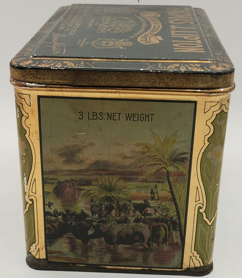 Antique 1920's LIPTON- General Store ADVERTISING TIN Container- Tea ...