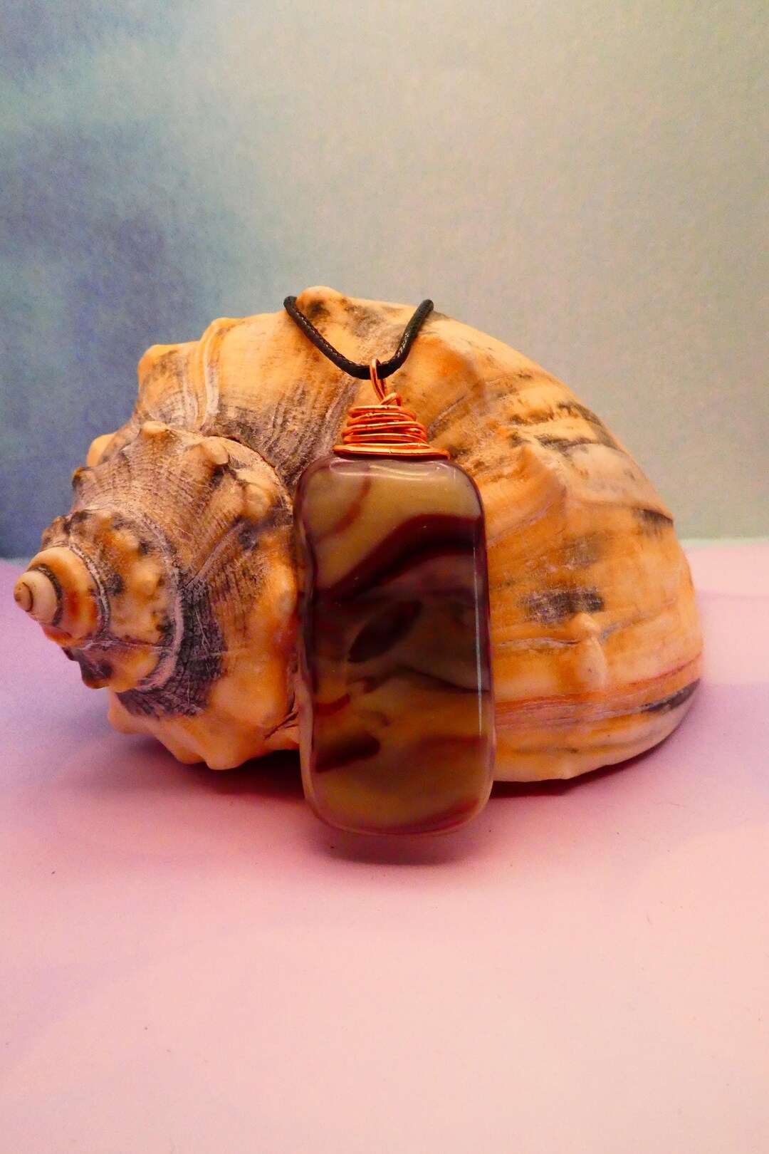 Clouds of Jupiter Glass Pendant Necklace, Planet Collection, Handmade ...