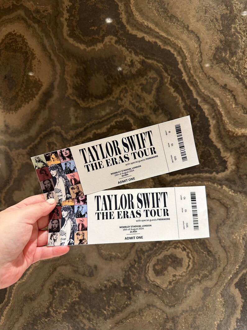 Eras Tour Taylor Swift Concert Personalised Physical Ticket Memorabilia