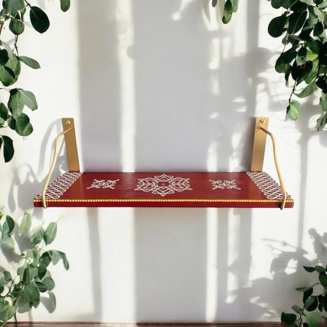 Kolam Wall Floating Shelf, Pooja Mandir Altar,entryway Decor ...