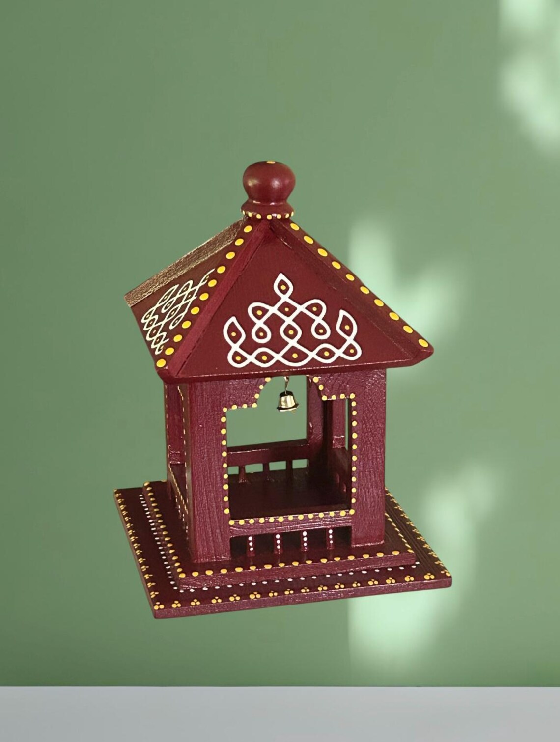 Handcrafted Wooden Temple: Traditional Indian Temple – Tabletop Mandir ...