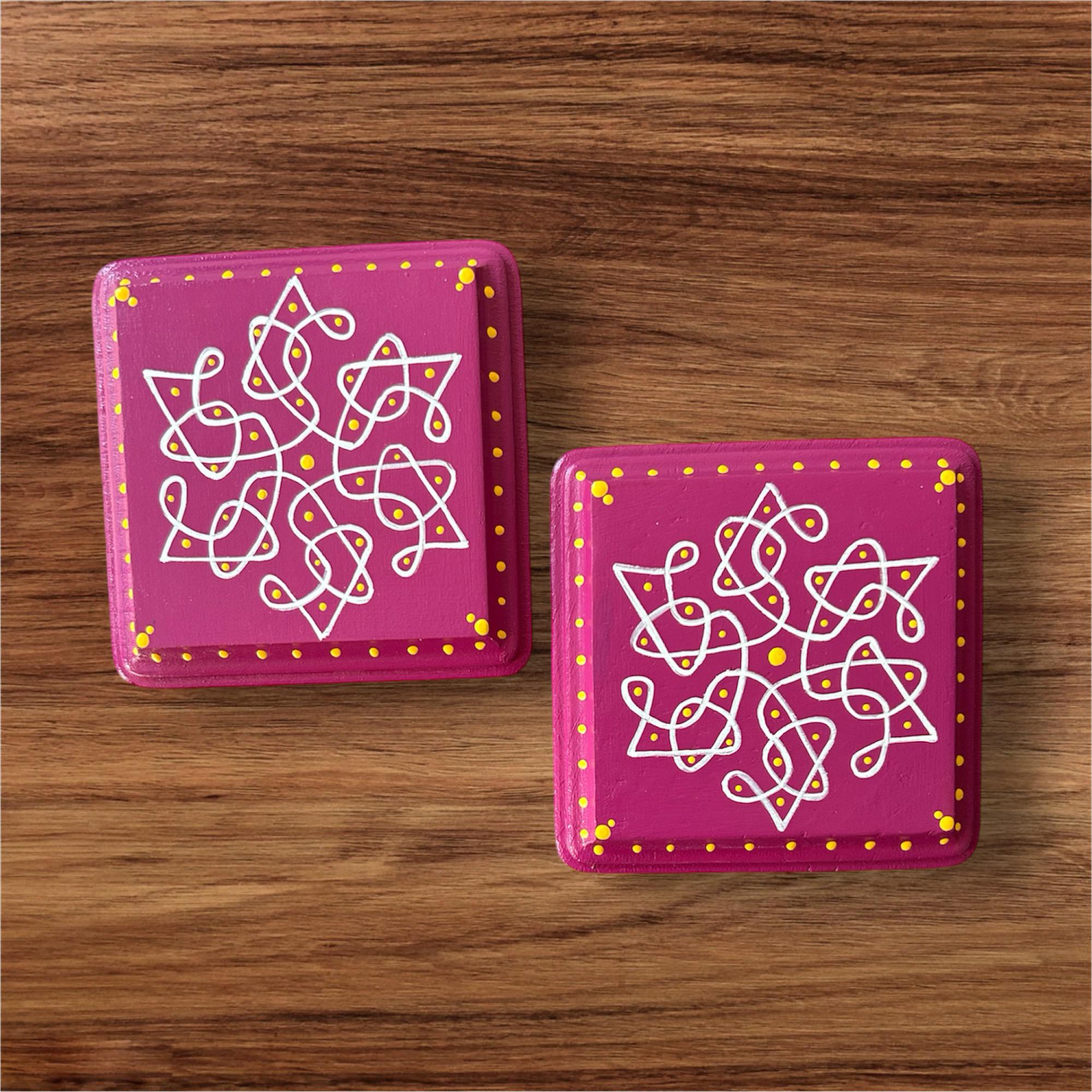 Handcrafted Kolam Chowki: Square Indian Pooja Peeta for Idols ...