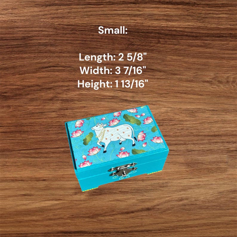 Handcrafted Pichwai Cow Wooden Box: Indian Trinket Box, Return Gifts ...