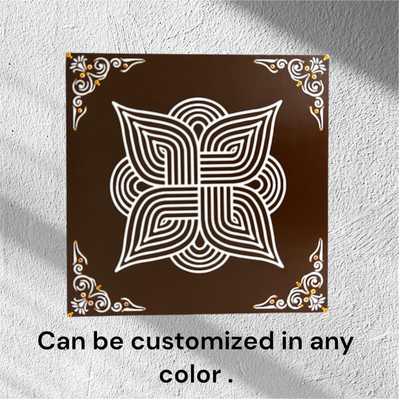 Padi Kolam Wooden Canvas, Indian Rangoli Wall Art, Pooja Decor - Etsy