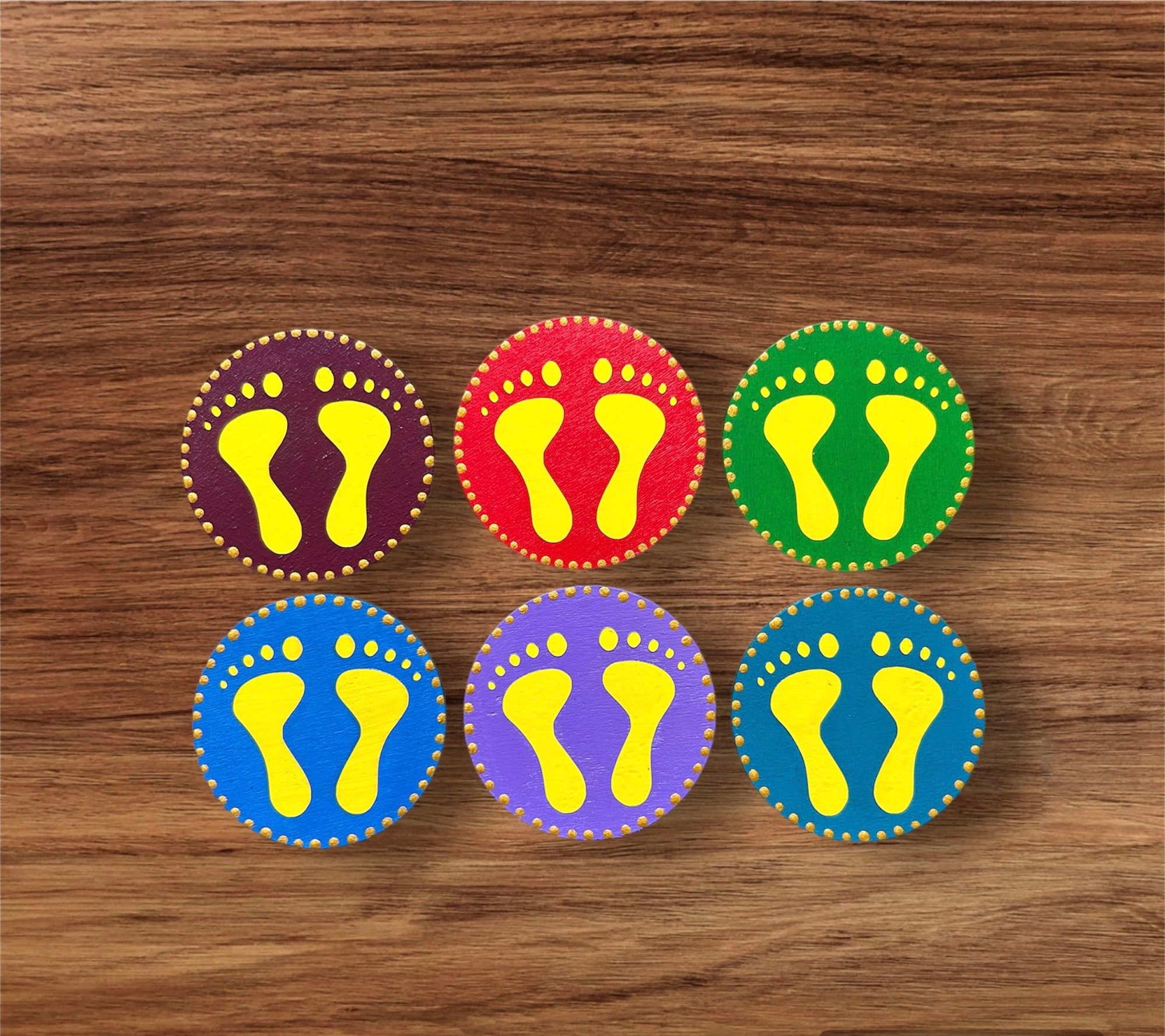 Set of 2 Wooden Lakshmi Charan Paduka, Laxmi Feet, , Laksmi Charan ...