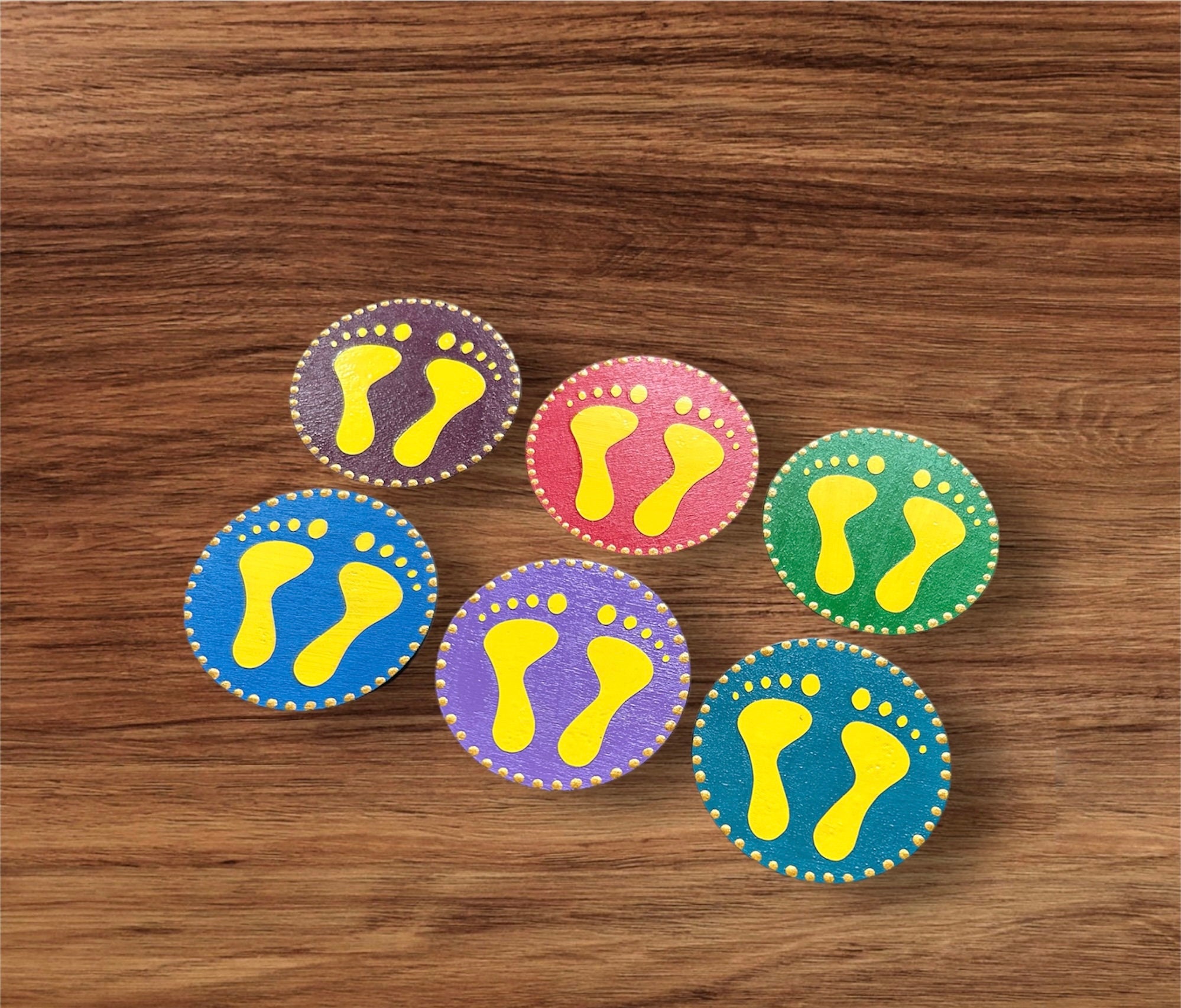 Set of 2 Wooden Lakshmi Charan Paduka, Laxmi Feet, , Laksmi Charan ...