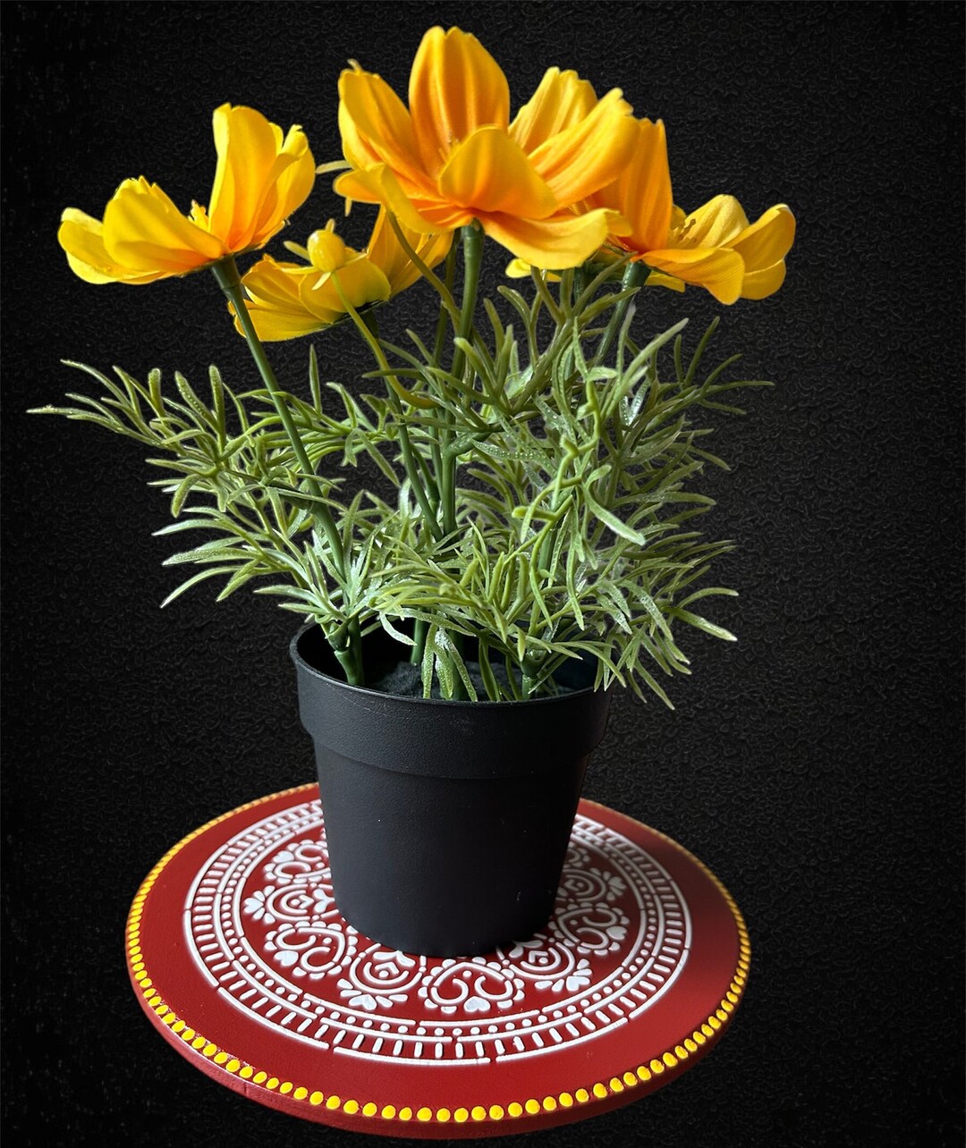 Rangoli Painted Wooden Puja Stool (set of 2) - Etsy