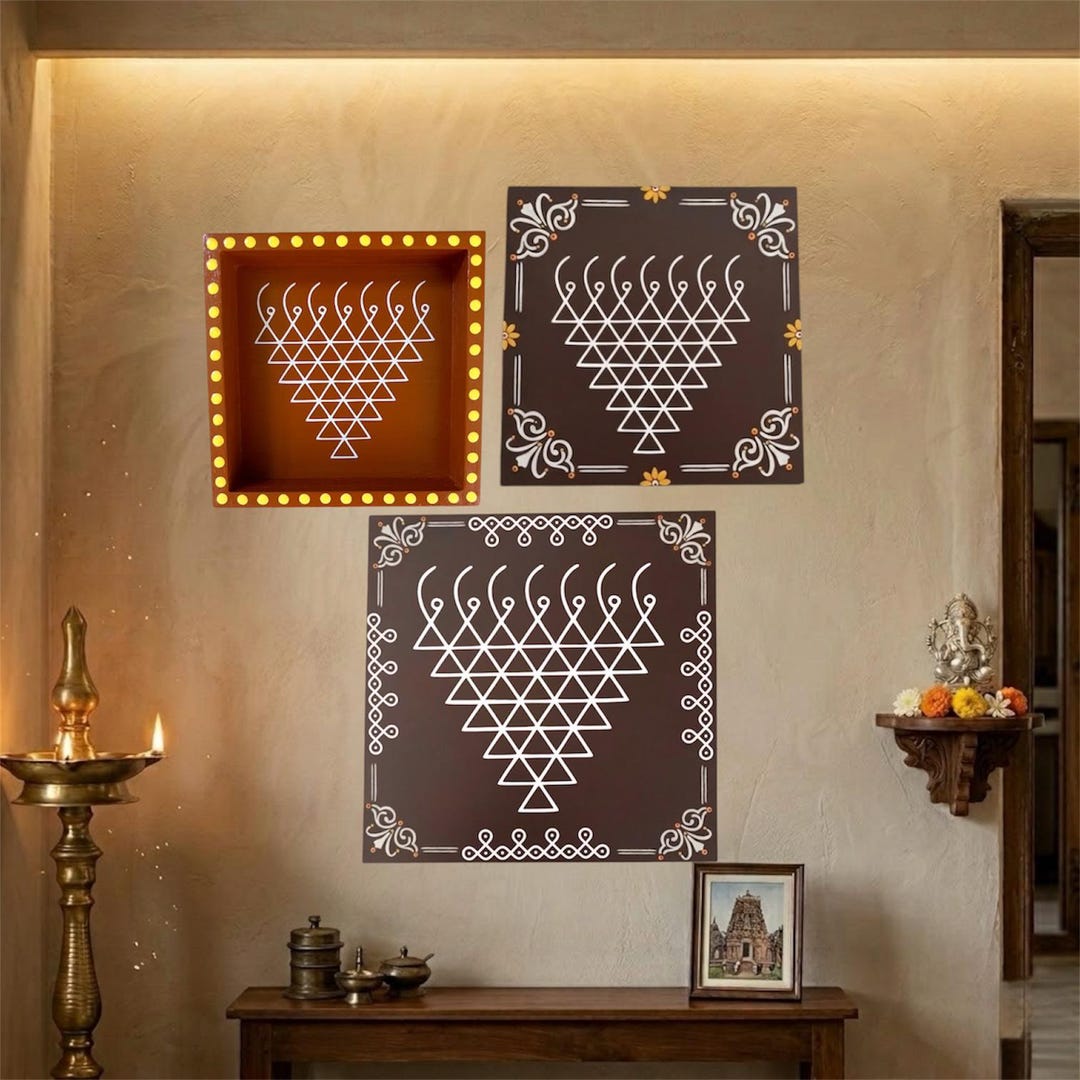 Saraswati Yantra Diwali Pooja Room Wall Decor | Meditation Altar Art ...
