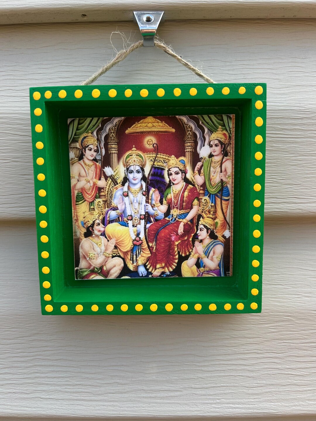 Ram Parivaar Wooden Shadow Box: Hindu Temple Pooja Decor - Etsy