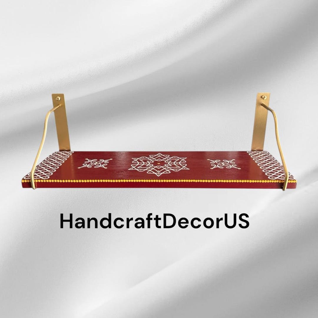 Home Temple Pooja Floating Shelf, Mandir Wall Mounted, Pooja Temple for ...