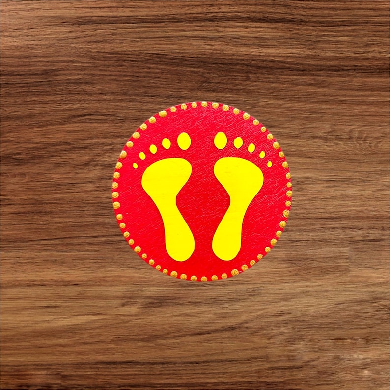 Set of 2 Wooden Lakshmi Charan Paduka, Laxmi Feet, , Laksmi Charan ...