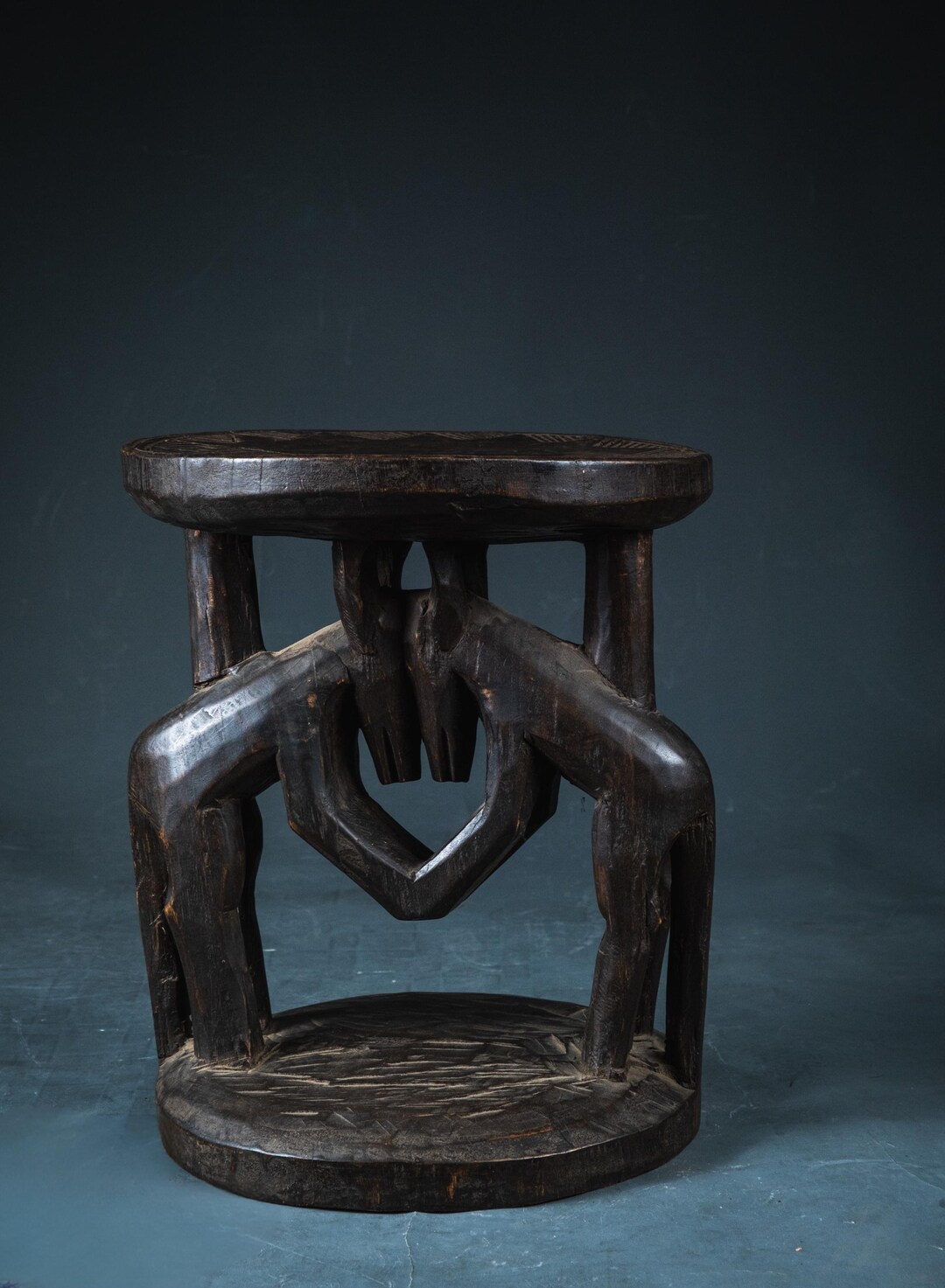 Carved Wooden Stool – Zoomorphic Motif - Etsy