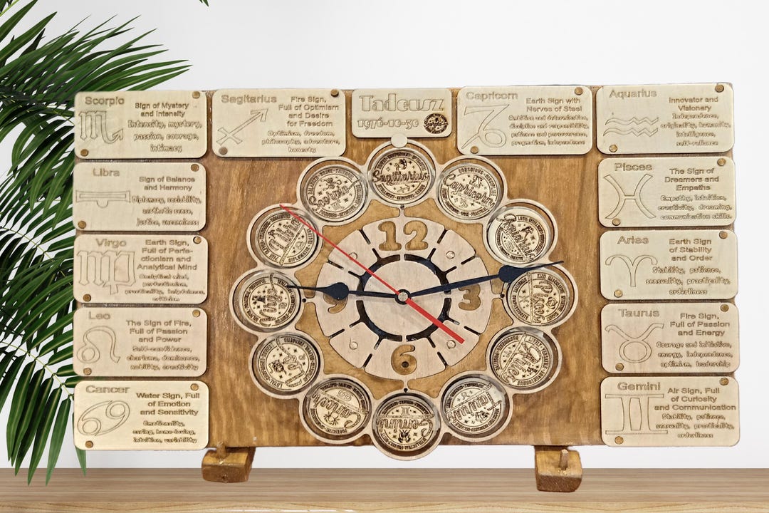 Wooden Astrological Clock | A Beautiful and Functional Addition to Any ...