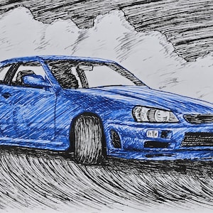 Nissan Gt-r, Gtr, Nissan Skyline R34, Drift, Jdm, Car Drawing, Skyline ...