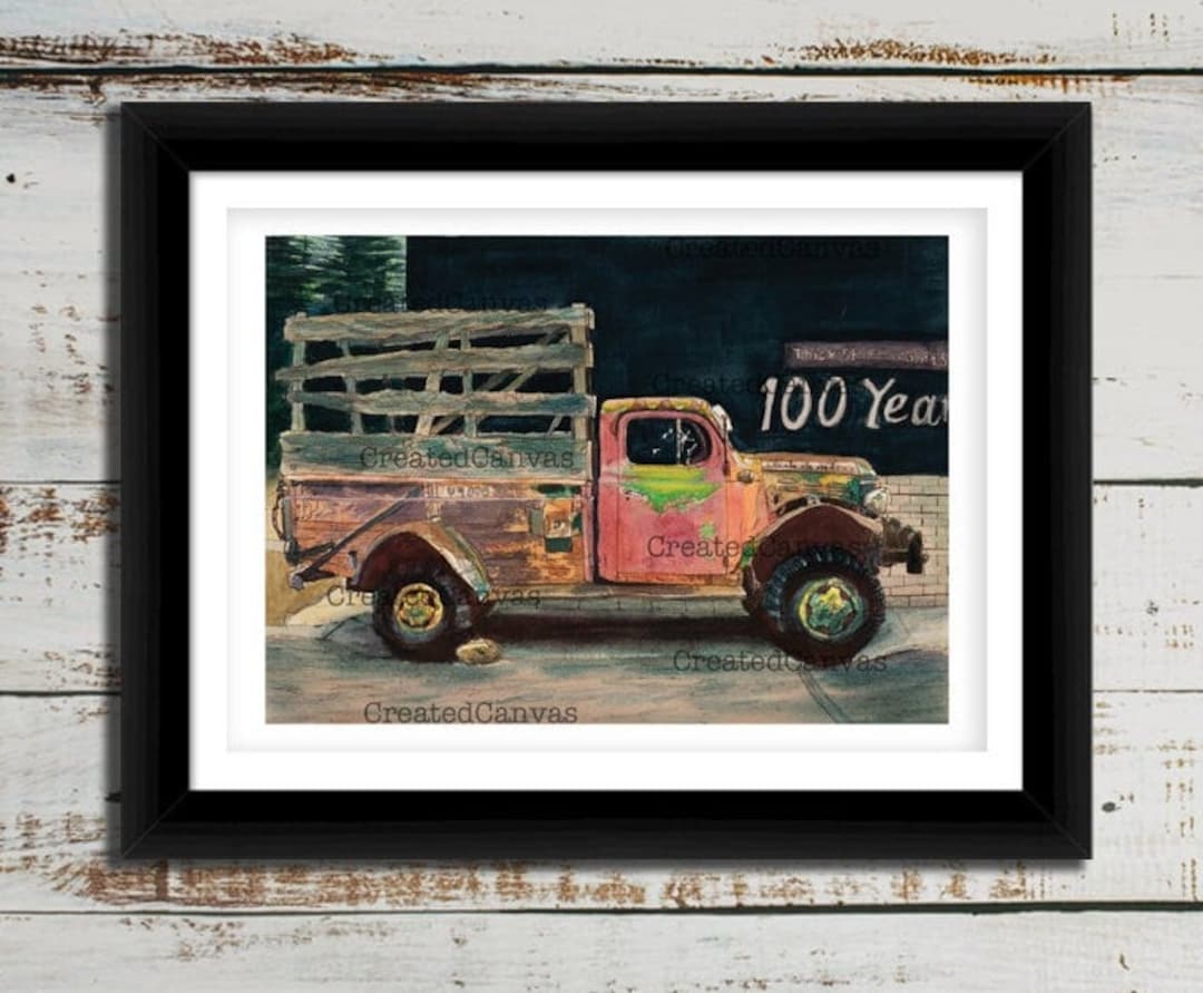 Old Truck, Classic Truck, Old Pickup Truck, Truck Paintings, Vintage ...