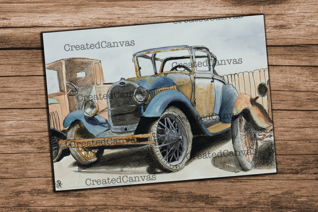 Ford Model A Postcard, 5 X 7, 5 X 7 Postcard, Postcard, Car Postcard ...