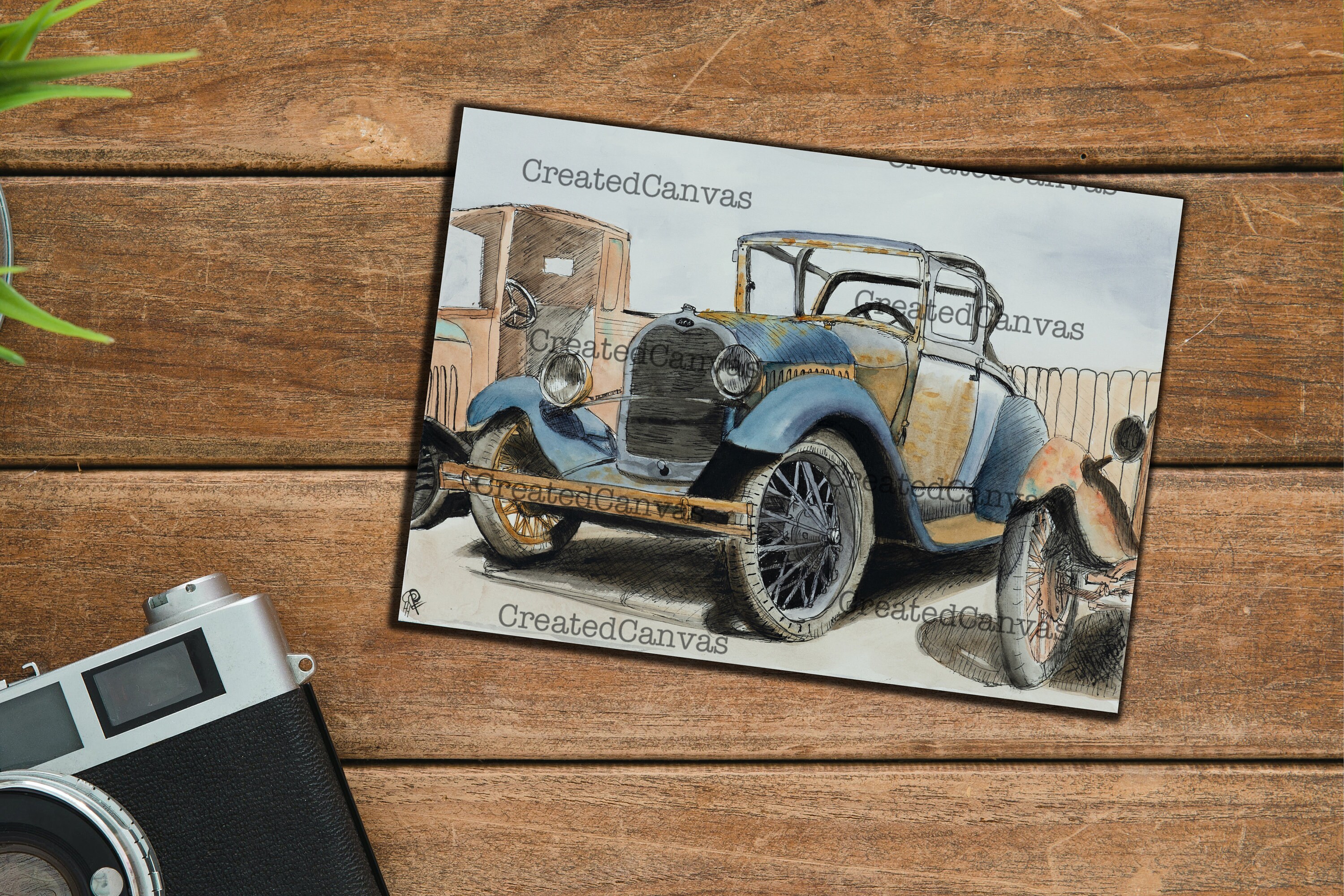 Ford Model A Postcard, 5 X 7, 5 X 7 Postcard, Postcard, Car Postcard ...