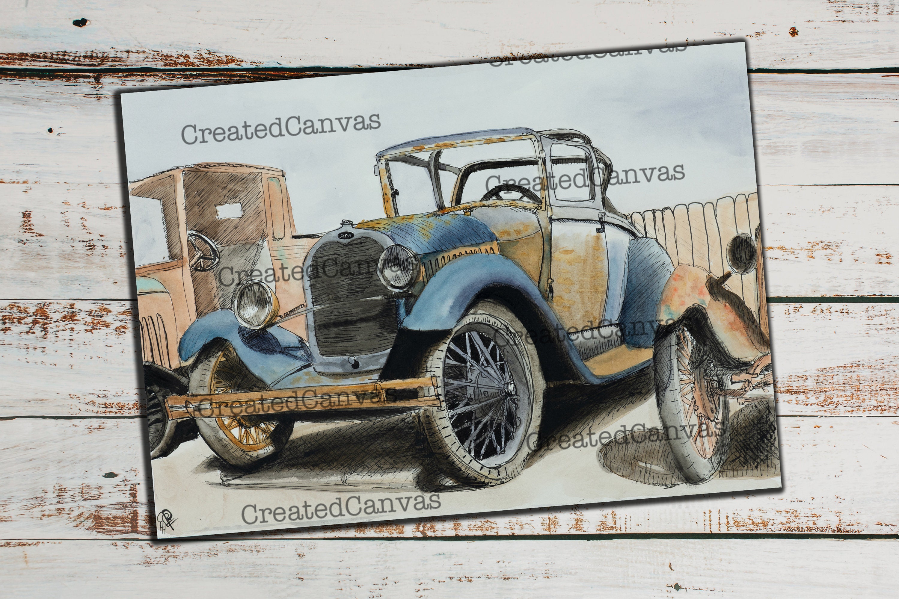 Ford Model A Postcard, 5 X 7, 5 X 7 Postcard, Postcard, Car Postcard ...