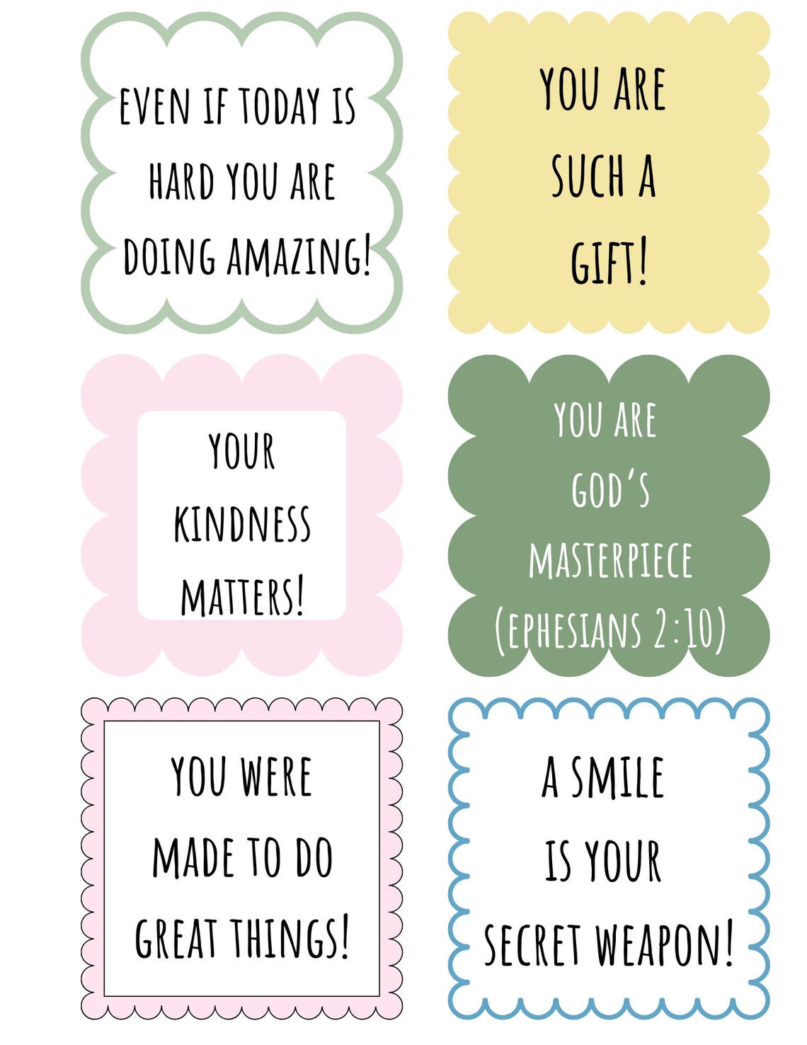 Printable Christian Lunchbox Notes for Kids – Encouraging Bible Verses ...