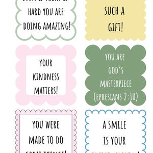 Printable Christian Lunchbox Notes for Kids – Encouraging Bible Verses ...