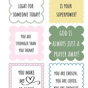 Printable Christian Lunchbox Notes for Kids – Encouraging Bible Verses ...